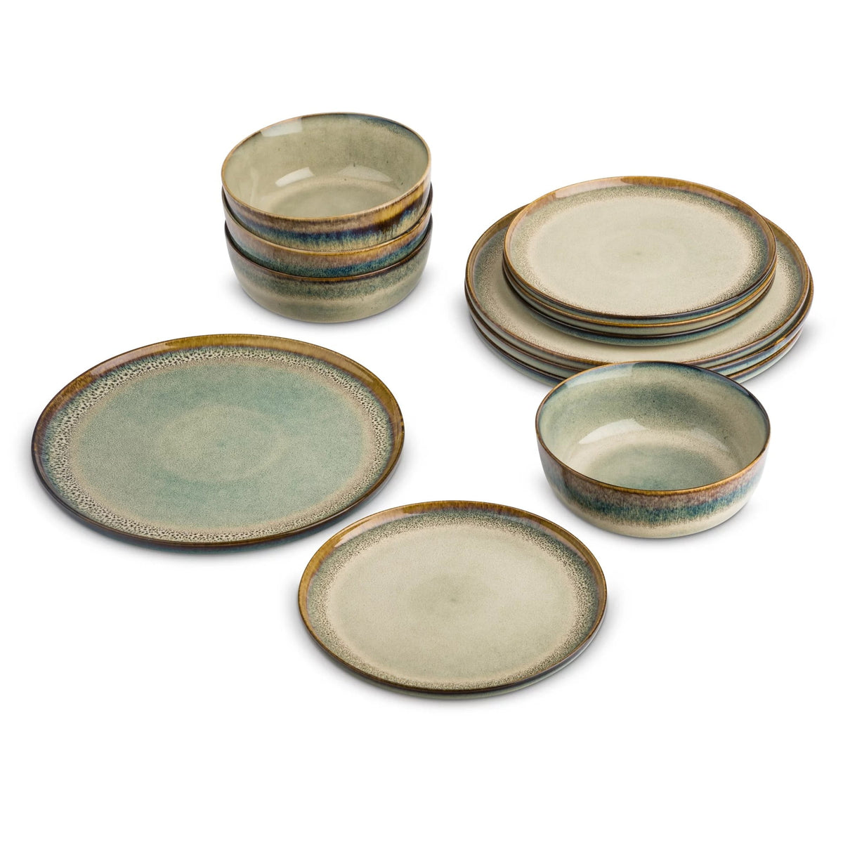 Yellowstone 12-Piece Ceramic Dinnerware Set, Kayce Collection – BuraQGroups